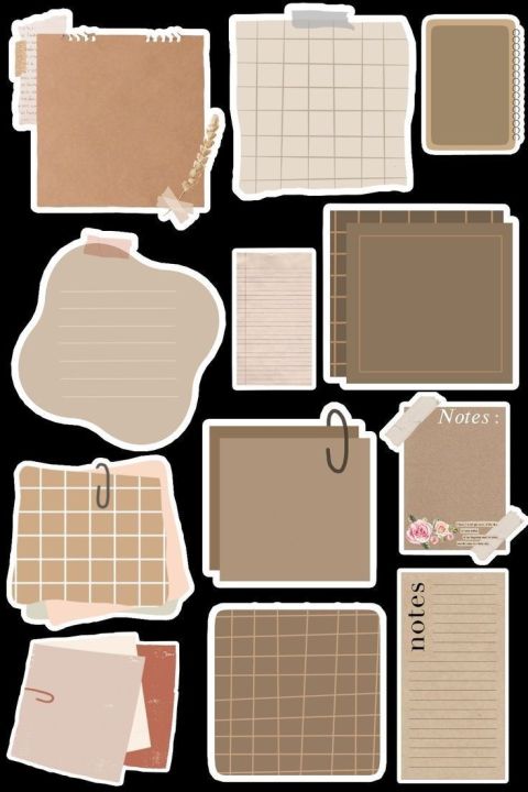Vintage Brown Aesthetic Sticky Notes Stickers – Waterproof PVC (Uncut ...