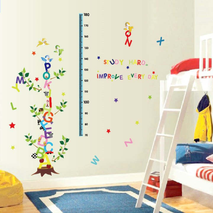 SK9087 Learning English DIY kids room decorative wall sticker English ...