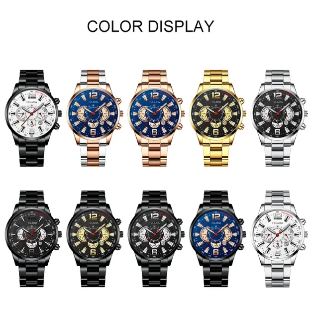 Fashion Mens Watches Stainless Steel Quartz Wrist Watch for Men ...