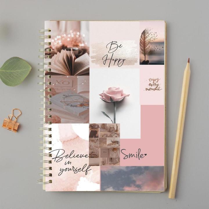 Pink Aesthetic-A4 & A5 Spiral Notebook with Plastic Sheet | Daraz.pk