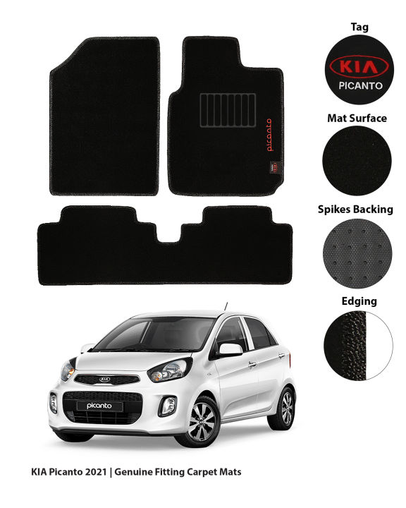 KIA PICANTO 2019 2020 CARPET CAR FLOOR MAT GENUINE FITTING HIGH QUALITY 034 SIDE LOGO SERIES CAR FLOOR MATS Daraz.pk