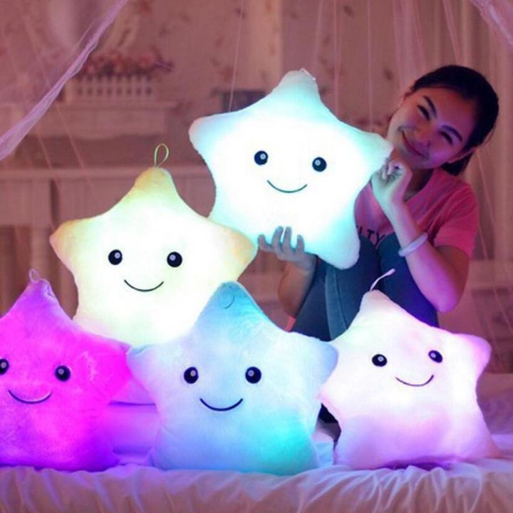 RN LED Star Pillow Furniture Glow Light Up Cushion Plush Toy Kids Gift ...
