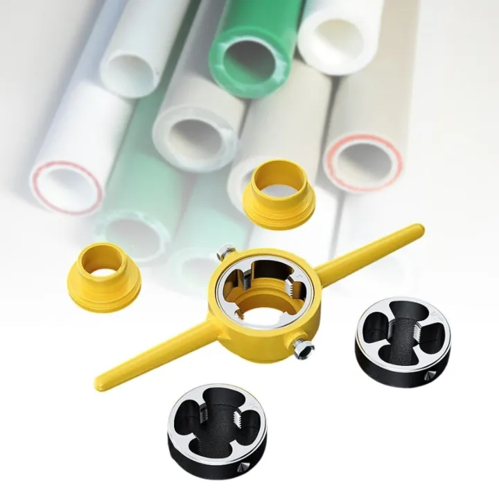PVC Pipe Threader Plumbing Tool NPT Tap Die Set with 3 Dies for Plastic ...