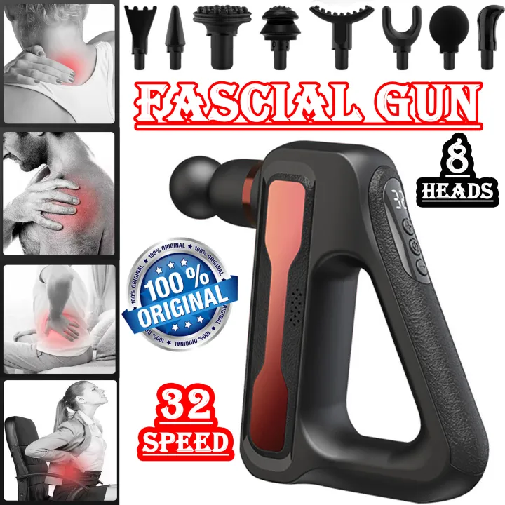 Original ( 32 speeds & 8x Heads ) Triangle Fascial Massager Deep Tissue ...