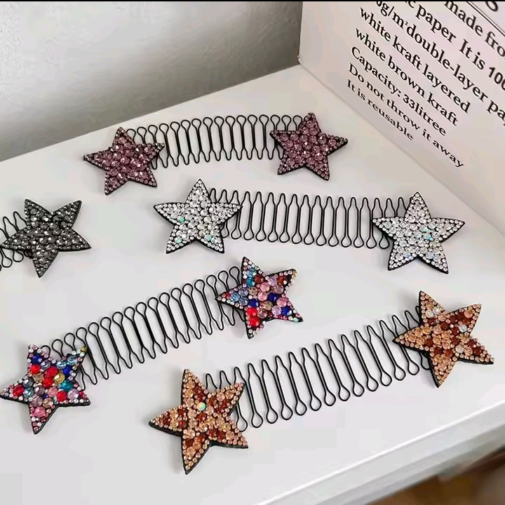 1Pc Invisible Star Broken Hair Hairpins Roll Curve Needle Bangs Fixed ...