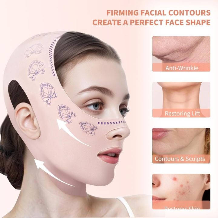New Women Chin Cheek Face Slimming Bandage Lift Up Belt V Line Face ...
