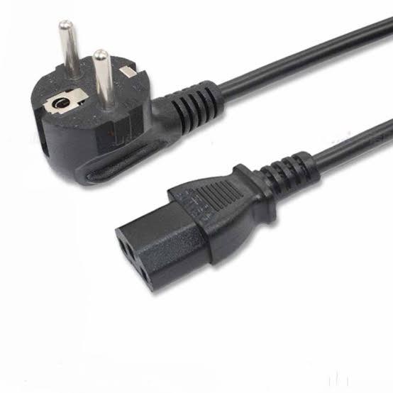 2 pin high quality power cable for Pc, Laptop, Printers 1 meter | Daraz.pk