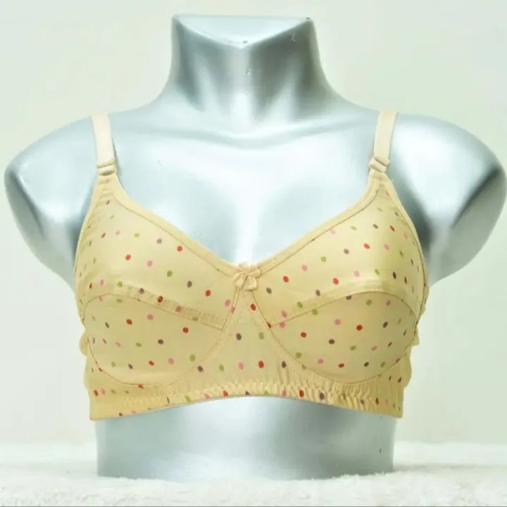 Non-Padded Full Coverage Printed Design Cotton Bra | Daraz.pk