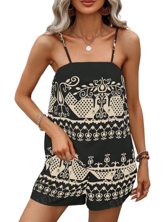 Studio By Arj Geometric Print Cami & Shorts Set - Stylish Women's ...
