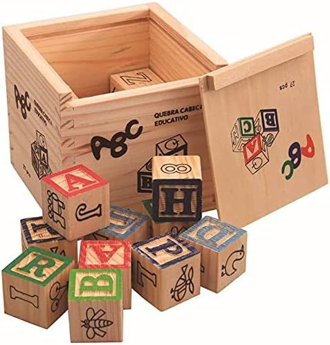 Wooden Alphabet Blocks, 27 PCS Wooden ABC 123 Blocks Set Stacking ABC ...