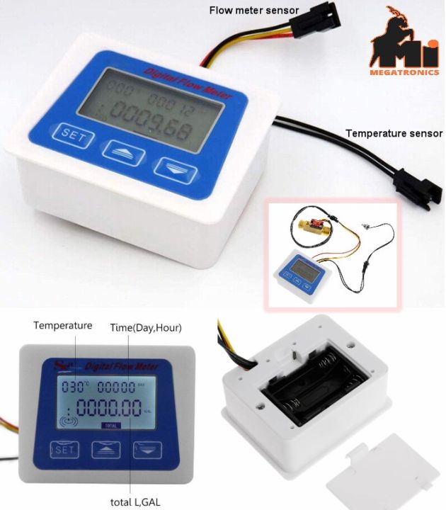 Digital Water Flowmeter Temperature Time Record LCD controller | Daraz.pk