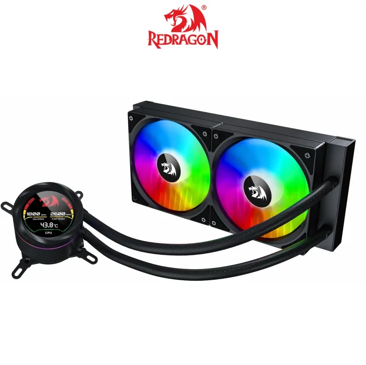 Redragon CCW-1019 240 CPU RGB Liquid Cooler with Temperature Display 2x ...