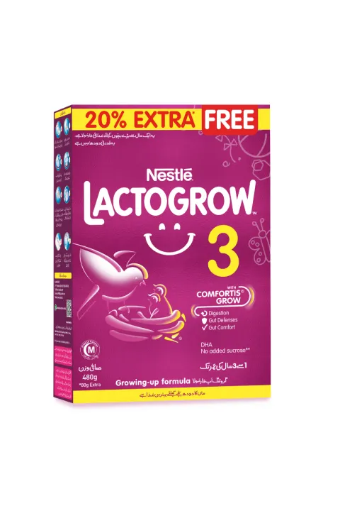NESTLE LACTOGROW 3 Growing-up Formula 480g | Daraz.pk
