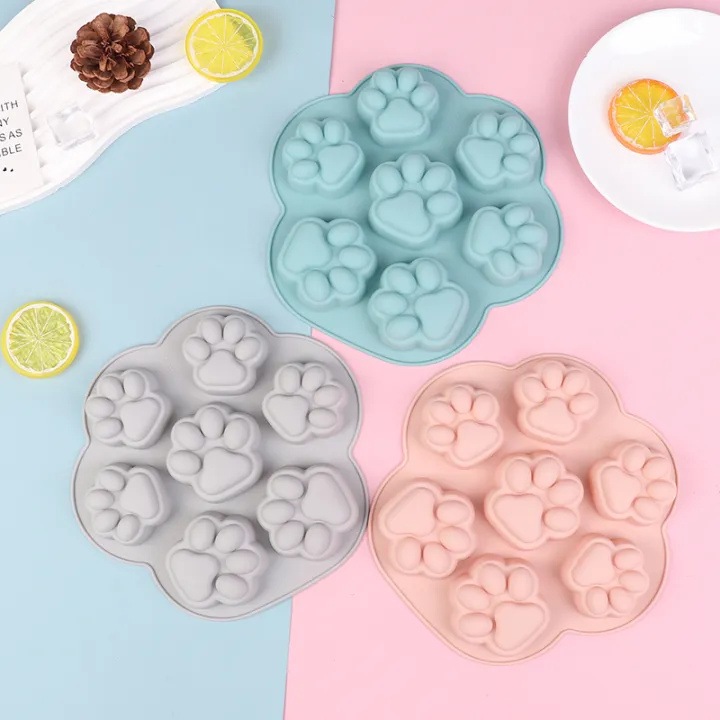 7 Cavity Cat Footprint Silicone Mold Cake Mould Cookie Cutter Fondant ...