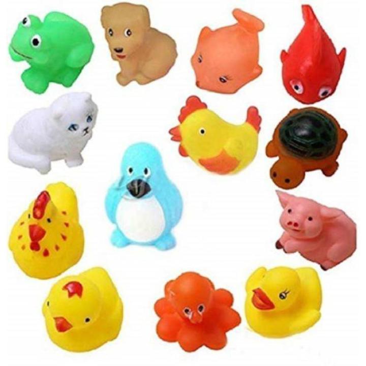 Creative Kids Colourful Rubber Bath Toys (Pack of 11 Pieces) | Daraz.pk
