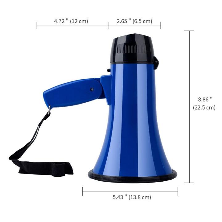 Portable Megaphone 20 Watt Power Megaphone Speaker Bullhorn Voice And ...