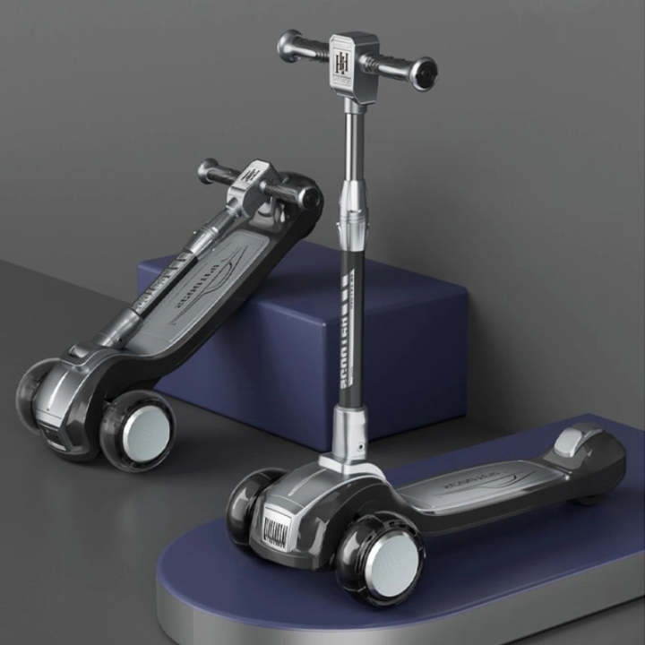Foldable 3 in 1 Kids Kick Scooters Children Foot Scooter with Seat and ...
