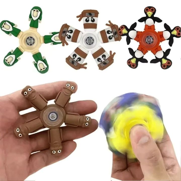 Interesting PVC Fidget Spinner Italian Brainrot Tung Deformed Hand ...
