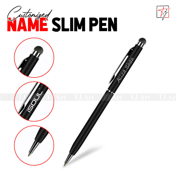 Customized Name / Logo Engraved Slim Luxury Ball Point Pen - Slim ...