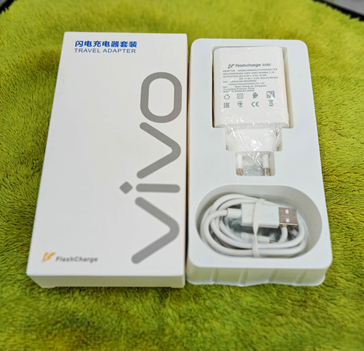 Original 100% Vivo_Flash Charger 44w Adapter with Cable Flash Charging ...
