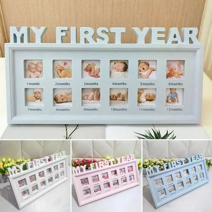 My First Year Frame Baby's First Year Photo Frame – 12-Month Keepsake ...