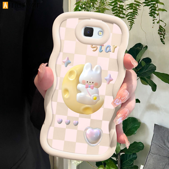 AMORVOR for Samsung J7 Prime Back Cover Moon Bunny Pattern Luxury Phone ...