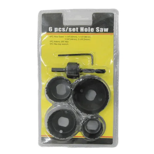 Hole Saw Cutter 6 Pc Set with Circular Round Drill Bit Carbon Steel ...