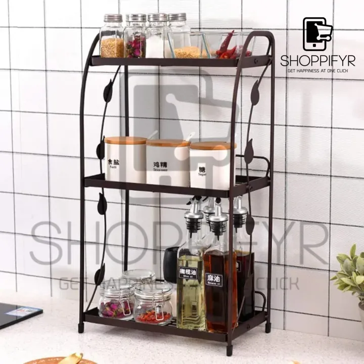 SHOPPIFYR | Premium 3-Tier Kitchen Spice Rack Countertop Organizer ...