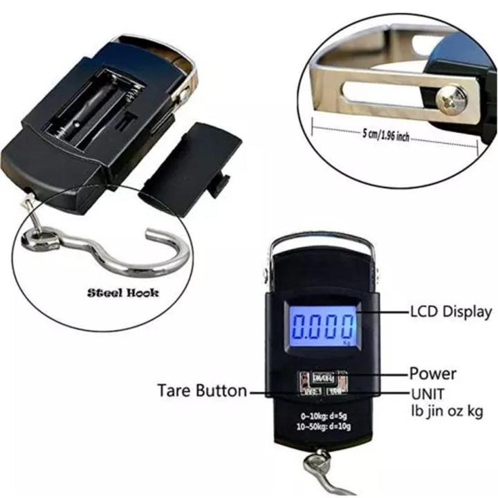 50kg Portable Electronic Digital Scale With Hook Hanging Scale Fishing ...