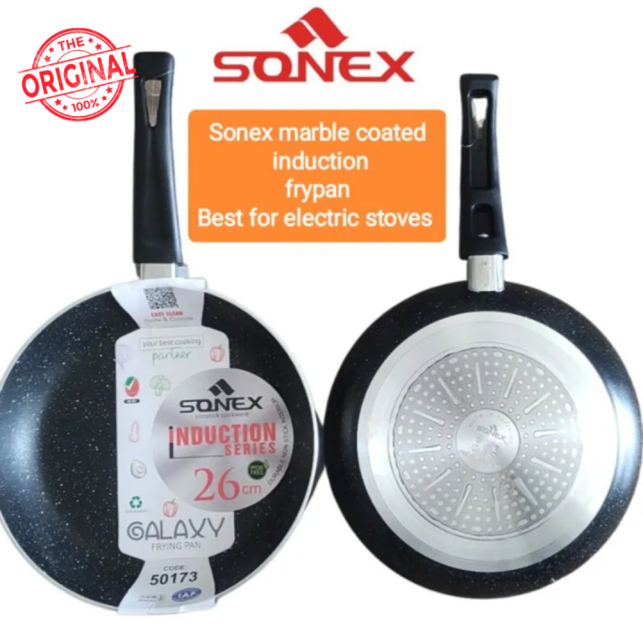 Sonex Induction Galaxy Fry Pan 26cm – Non-Stick Marble Coating (Inner & Outer), Induction Base ...