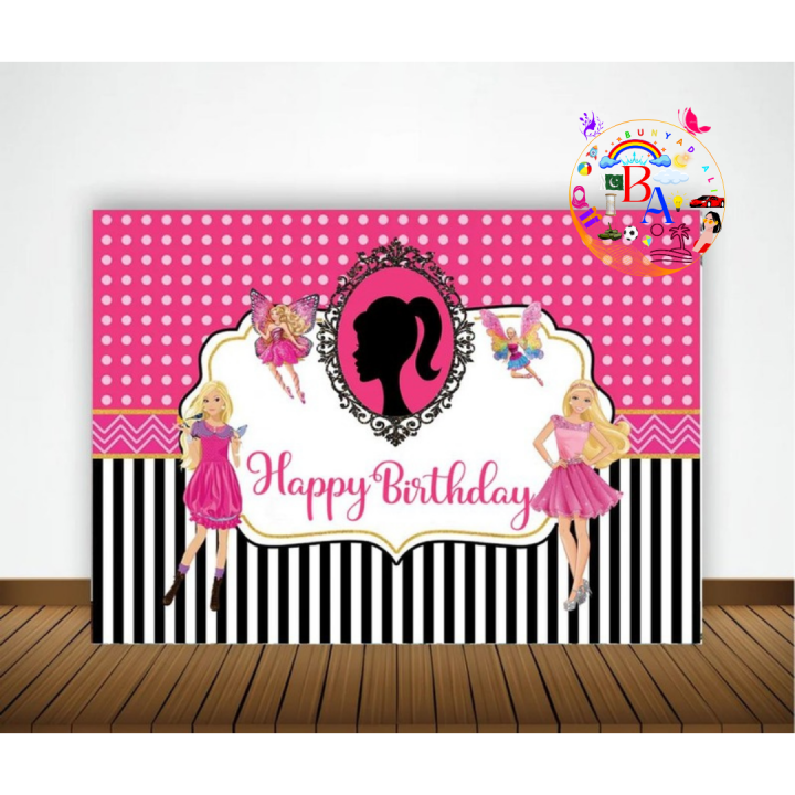 Barbie Fancy Backdrop Barbie Theme Fancy Panaflex Barbie Birthday Party ...