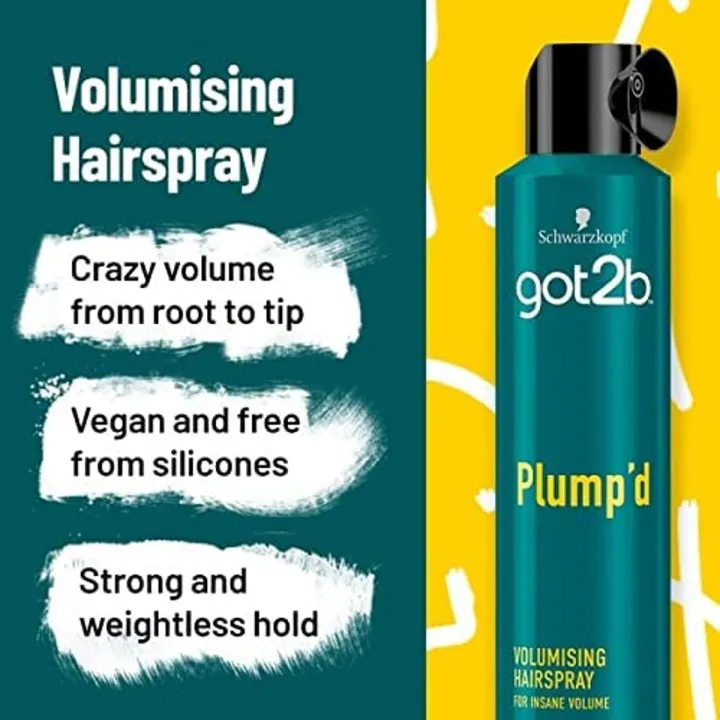 Got2b Plump’d Volume Unisex Hairspray | Weightless Strong Hold Vegan ...