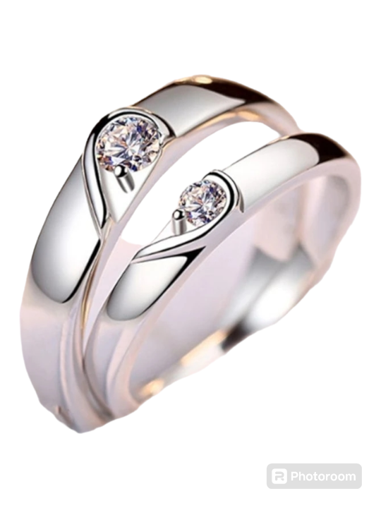 Couple Rings Pair Adjustable Love Couple Rings set | Daraz.pk
