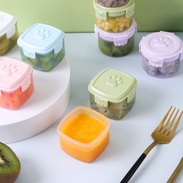 Portable Plastic Sauce Box Round/square Sealed Sauce Container Cat Paw ...