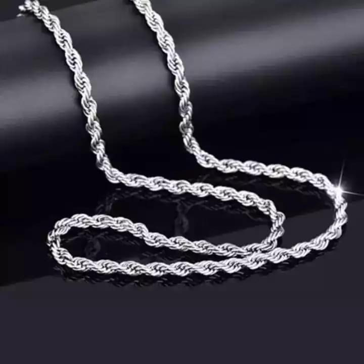 Imported Rope Shaped Italian Style Silver Chain For Men and Boys | Daraz.pk