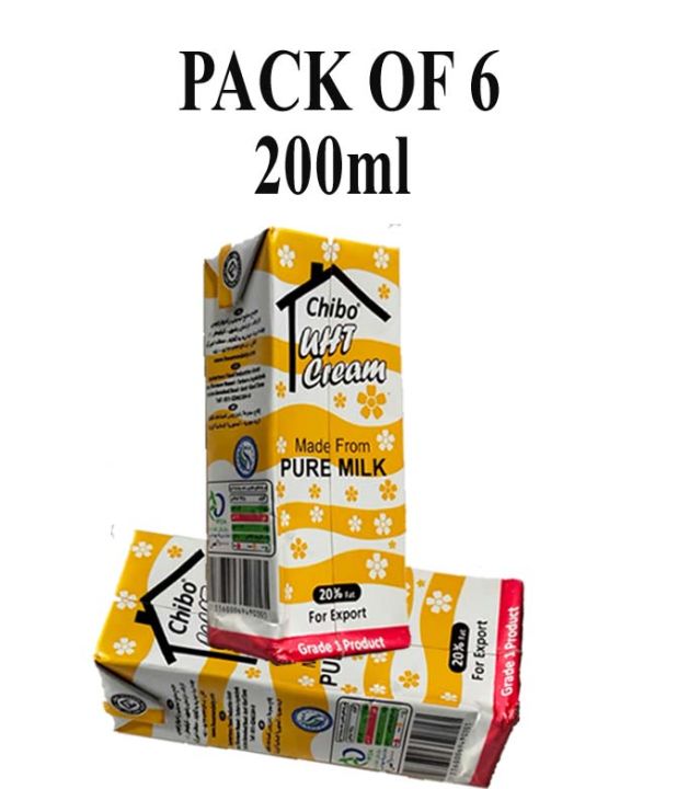 6 Pack Dairy Cream | CHIBO CREAM 200ML | Imported Pure Milk Cream ...