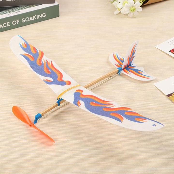 Rubber Band Elastic Powered Aircraft Glider Flying Plane Airplane DIY ...