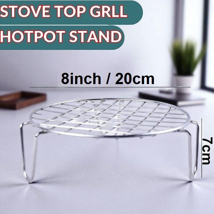 Heavy Duty Hot Pot Chrome Plated Stand Cooling Rack STOVE TOP GRILL Pan ...