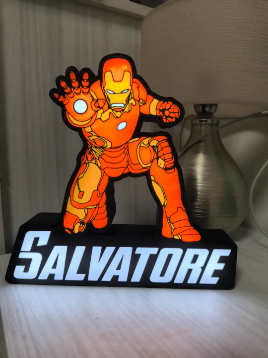 Iron Man Lightbox – Marvel Superhero LED Lamp | Decorative Night Light ...
