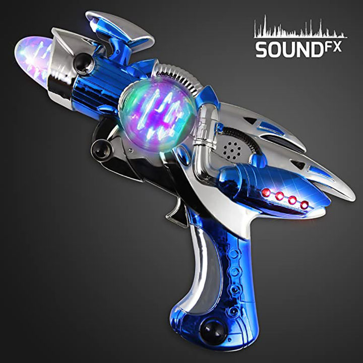 LED Light & Sound Space Blaster with Rotating Laser (Colors May Vary ...