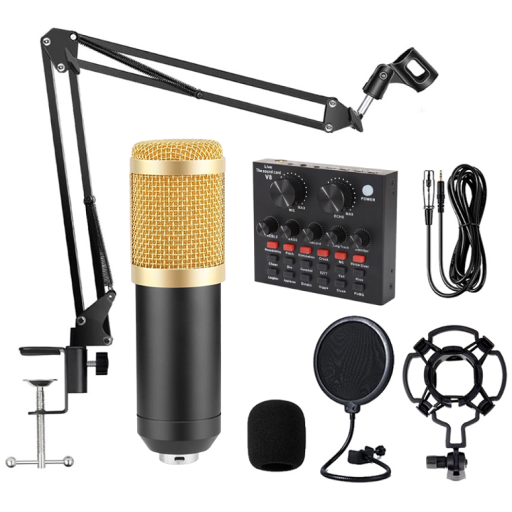 Podcast Live Broadcast Equipment Professional Condenser MIC BM-800 Microfone V8 Arm Stand Studio ...
