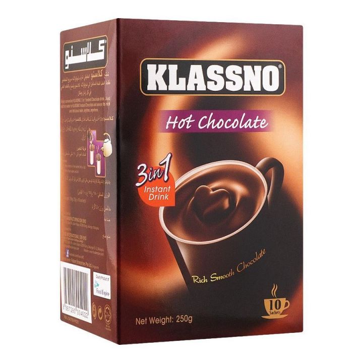 Klassno Hot Chocolate 3 in 1 Instant Drink 10 Sachet Imported Product ...