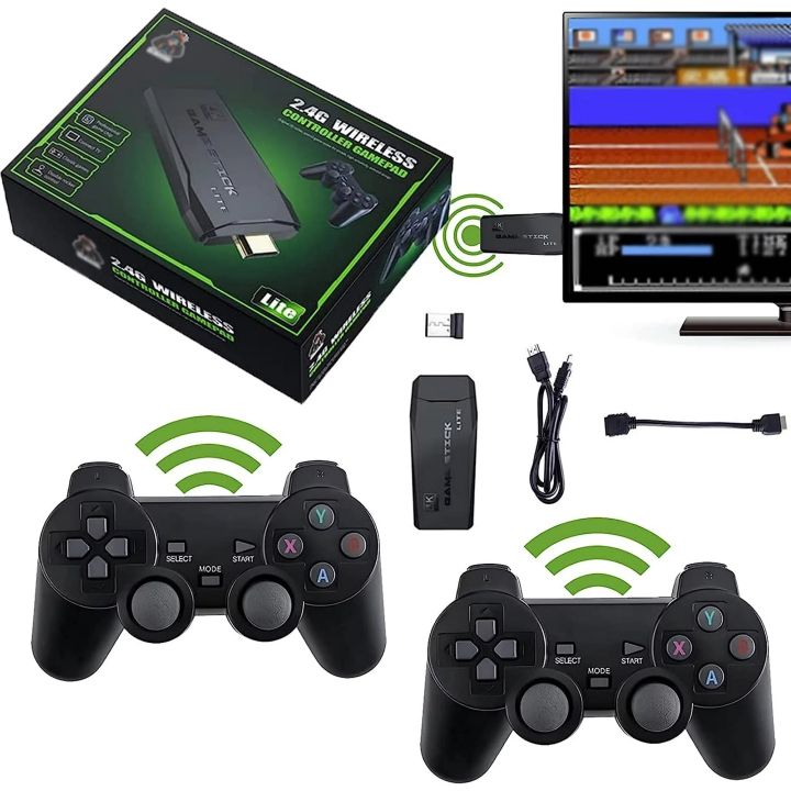 M8 Games Stick 20000+ Video Game Stick with 2 Wireless Gamepad 4K 2.4G ...