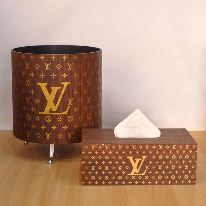 Wooden Basket Bin Tissue Box Garbage & Recycling Bins | Daraz.pk