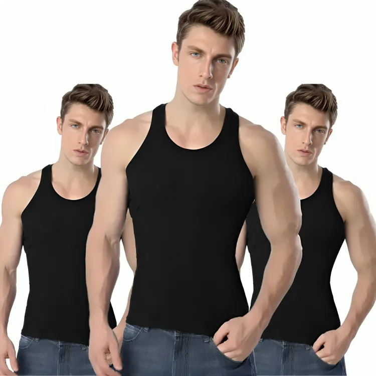 Pack of 1 and 3 Imported Cotton Vest for Men, Sleeveless Tank Top for ...