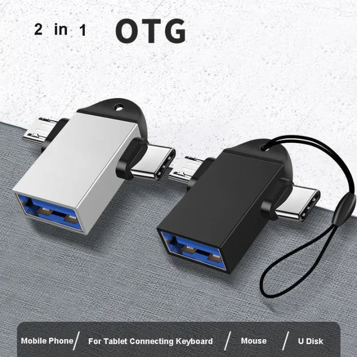 OTG Adapter USB Type C Micro USB 2 in 1 Android Mobile Phone Convertor ...