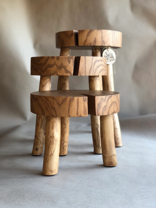 Wooden Stand in 4 sizes, Handmade Round Plant Stool, Display Mini Chair ...