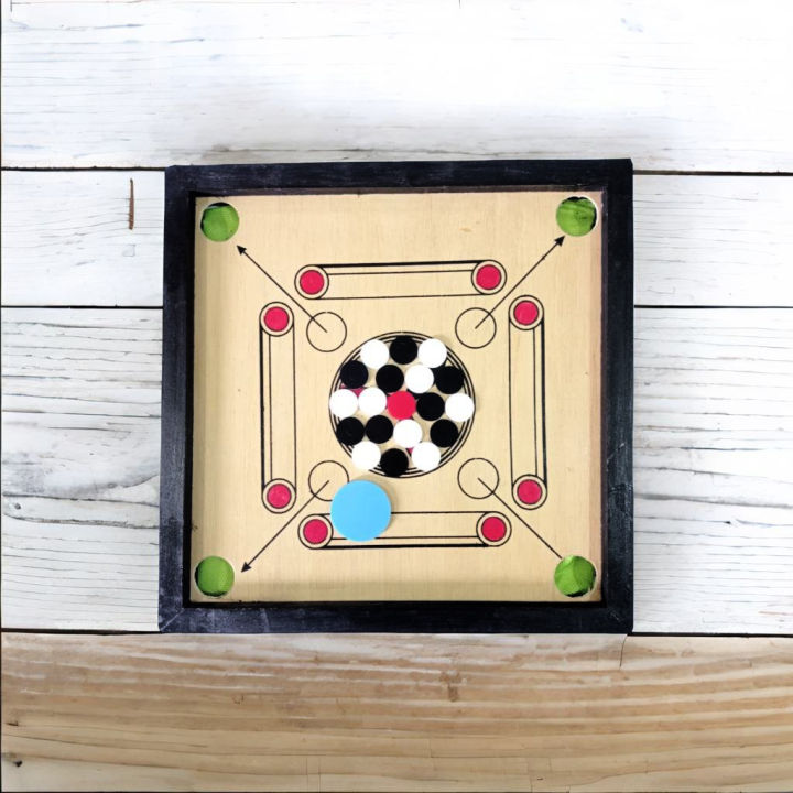 carom board set 19 inches Wooden carom Board Game With Striker and ...