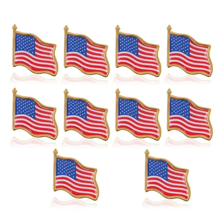 American Flag Lapel Waving Pin Proudly USA Tie Tack Badge Bag Brooch ...