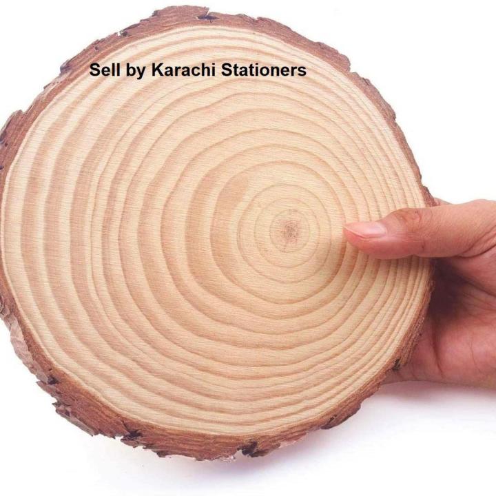 1 pcs Natural Wood Slices, Round Pinewood Slabs, Rustic Tree Bark Slice ...